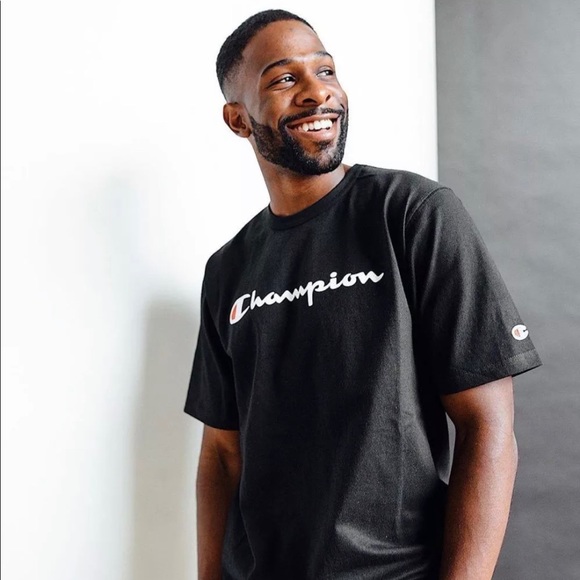 Champion | Shirts | Champion Mens Tshirt Logo Black | Poshmark